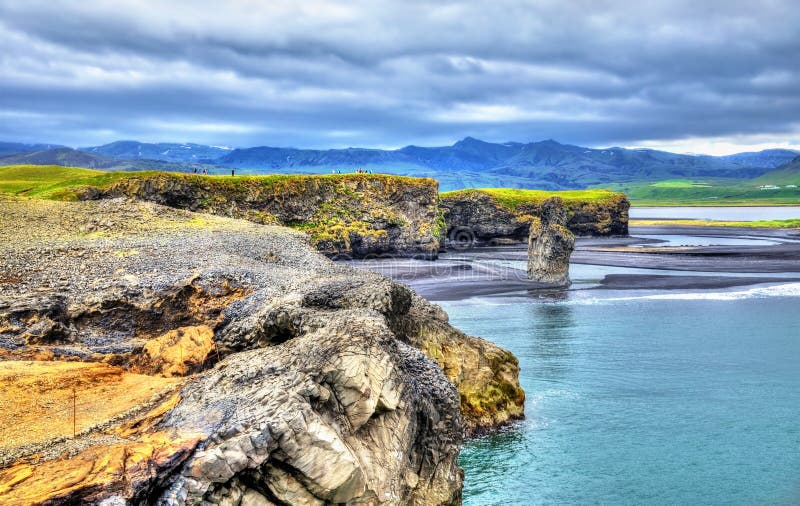 Reynisfjara, the Black Sand Beach of Vik in Iceland Stock Image - Image ...
