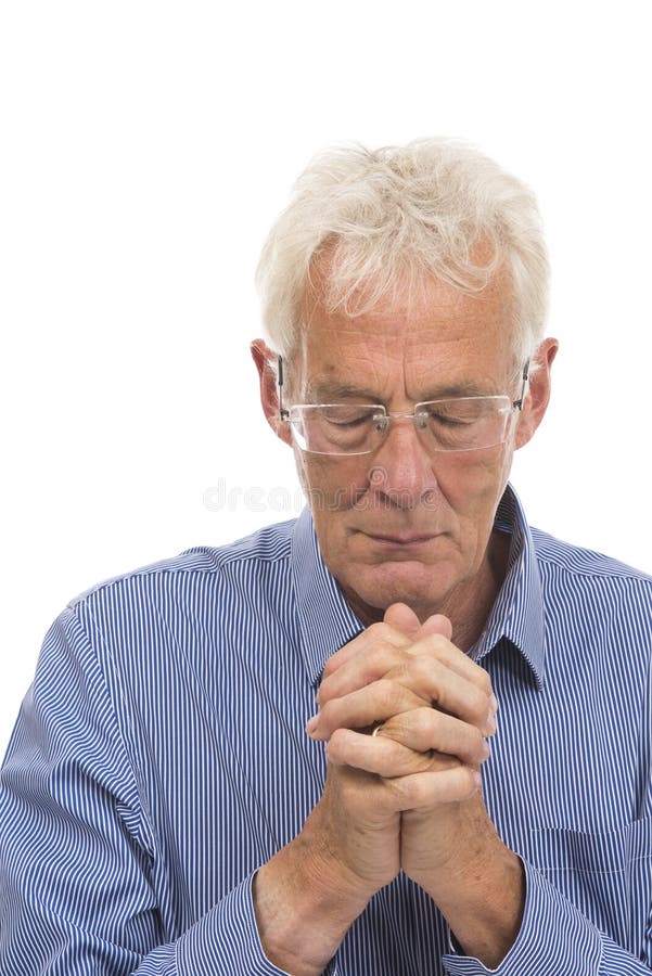 Rezar Rezando Al Hombre Mayor Imagen de archivo - Imagen de retirado ...