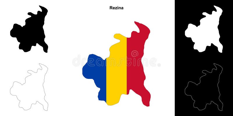 Rezina outline map stock vector. Illustration of vector - 356784233