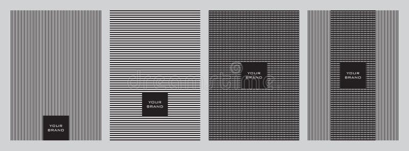 Modern Minimalist Cover Design Set. Creative Abstract with Vertical ...