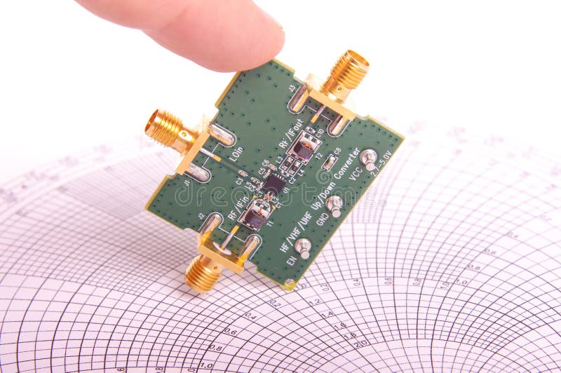 RF Engineer Inspect Microwave Mixer PCB Stock Image - Image of close ...
