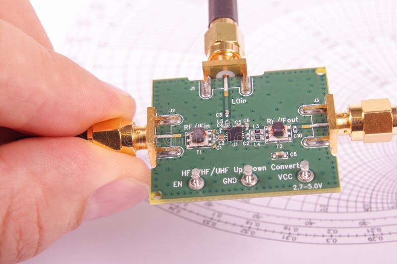 RF Engineer Inspect Microwave Mixer PCB Stock Photo - Image of ...