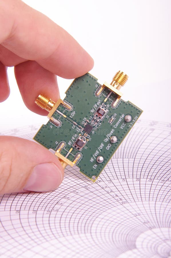 RF Engineer Inspect Microwave Mixer PCB Stock Image - Image of inspect ...