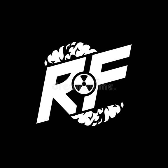 RF Monogram Shape Smoke Style Stock Vector - Illustration of font ...