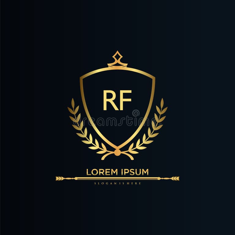 RF Letter Initial with Royal Template.elegant with Crown Logo Vector ...