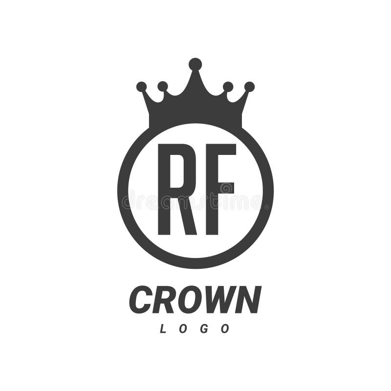 RF Letter Logo Design with Circular Crown Stock Vector - Illustration ...