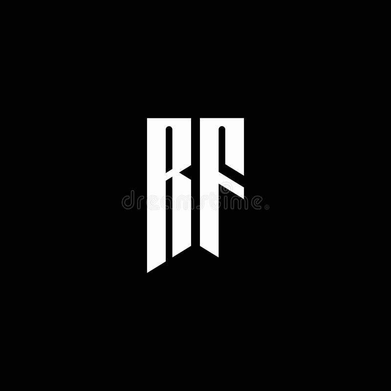 RF Logo Monogram with Emblem Style Isolated on Black Background Stock ...