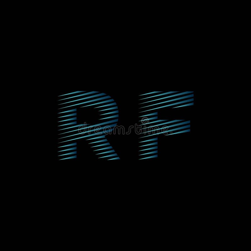 RF Monogram Lines Style Blue Light Vector Stock Vector - Illustration ...