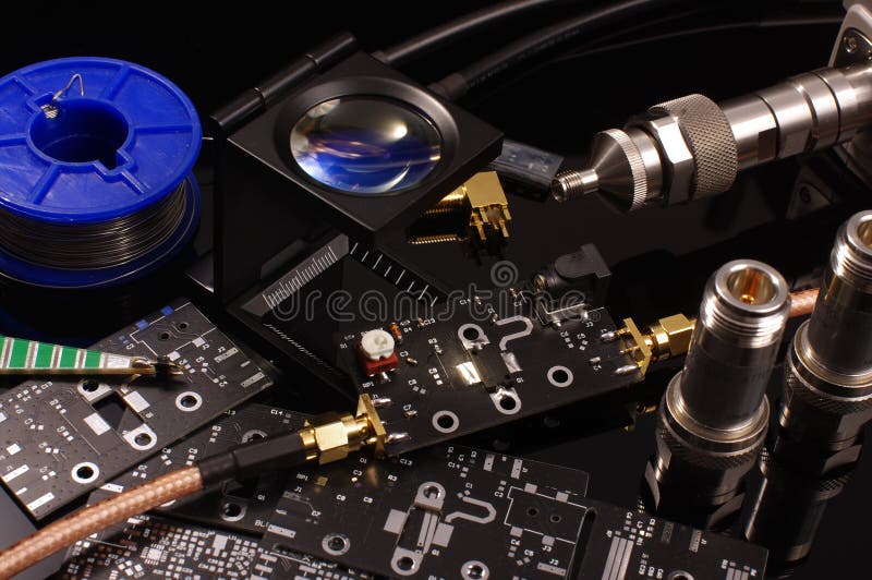 RF PCB and Equipment for Testing and Measurements Isolated Stock Photo ...