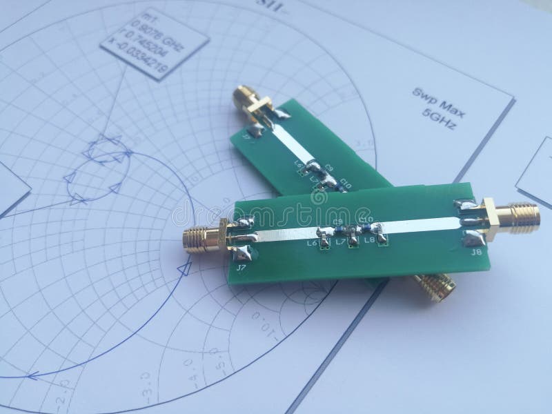 RF PCB Filters and Impedance Matching Smith Chart Stock Image - Image ...
