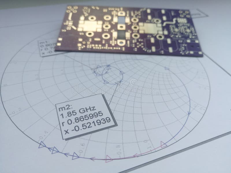 RF PCB and Smith Chart for Design Stock Image - Image of chart, product ...