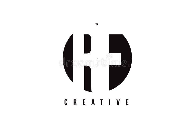 RF R F White Letter Logo Design with Circle Background. Stock Vector ...