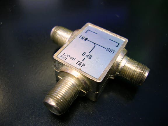 RF Tap stock image. Image of catv, black, case, signal, words - 88753