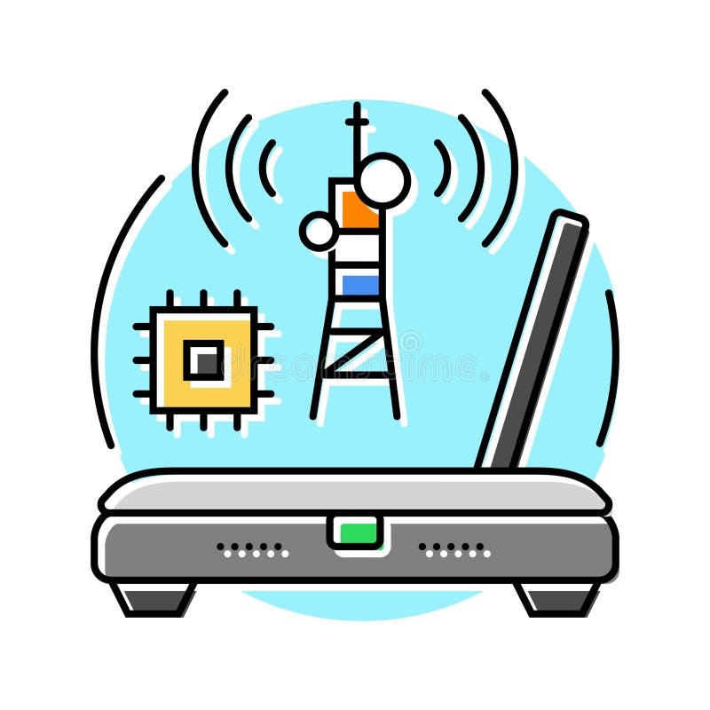 Rf Technology Electronics Color Icon Vector Illustration Stock ...