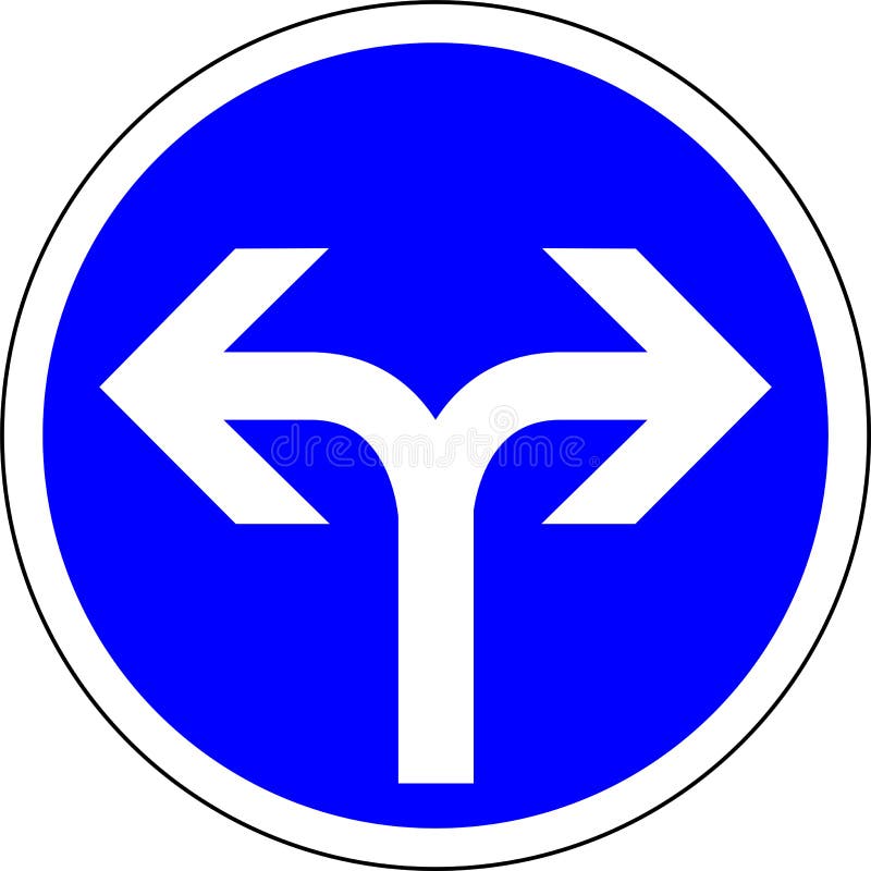 Vector Illustration of a Road Sign Showing Right or Left Direction only ...