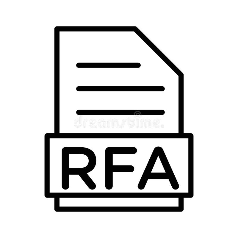 RFA File Icon Linear Logo Mark in Black and White Stock Illustration ...