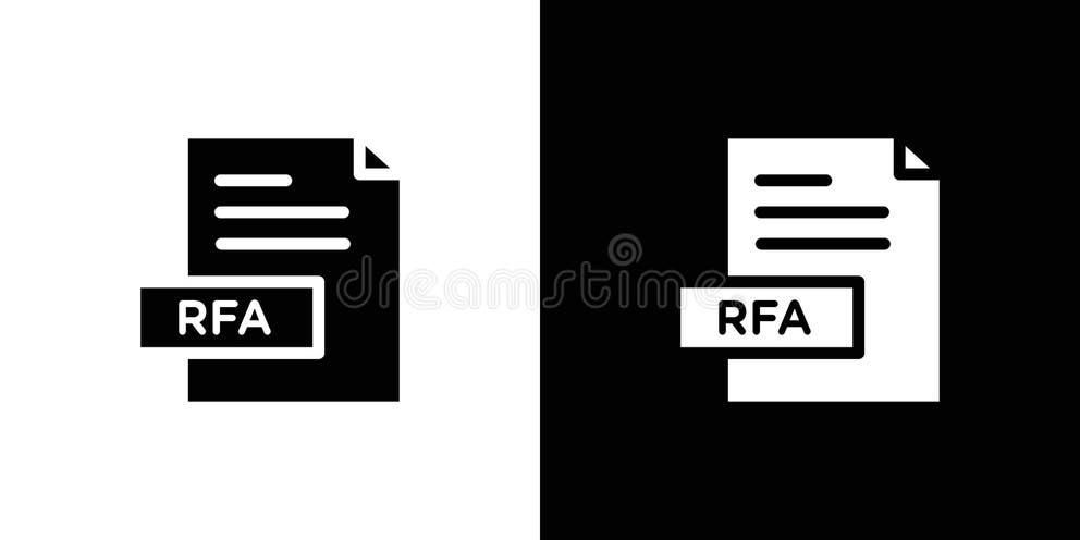 RFA File Icon Logo Set Vector Stock Vector - Illustration of sheet ...