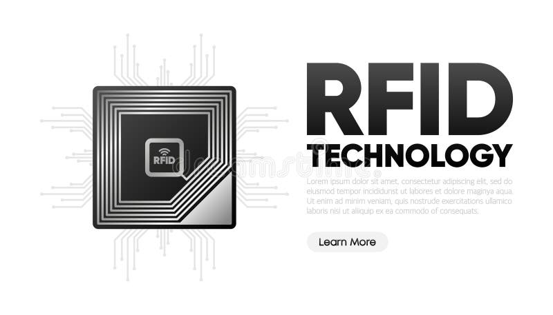 RFID Chip. Radio Frequency Identification. Digital Technology Concept ...