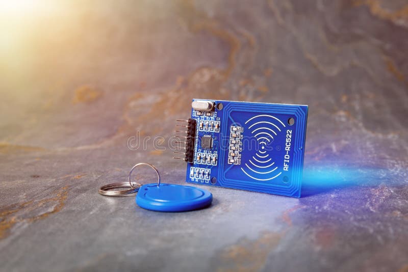 Rfid Chip Sensor with Key Tag Stock Photo - Image of board, blue: 230901616