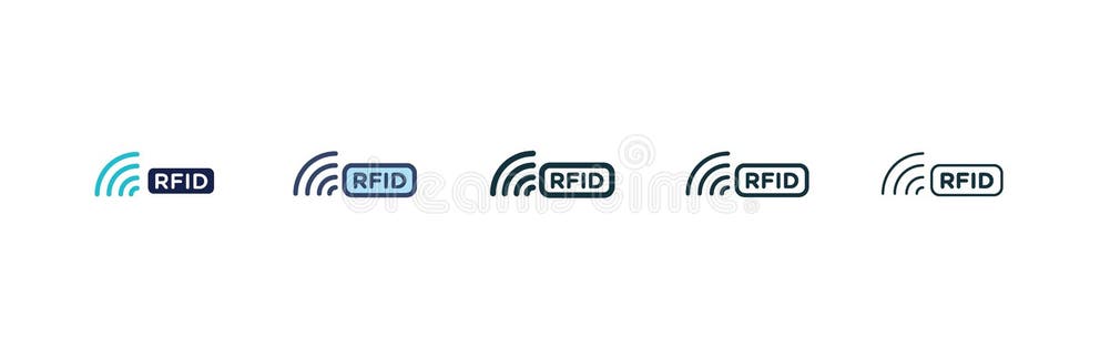 RFID Icon Vector Set on White Background Stock Vector - Illustration of ...