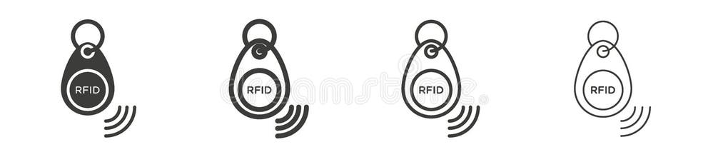 RFID Key Tag Icon Vector Set on White Background Stock Vector ...