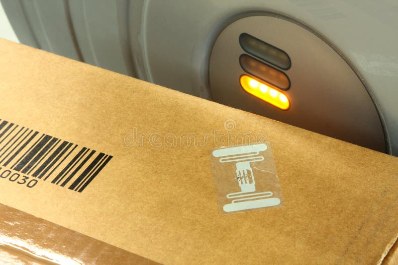 Rfid Label on Box stock photo. Image of antenna, packet - 105278740