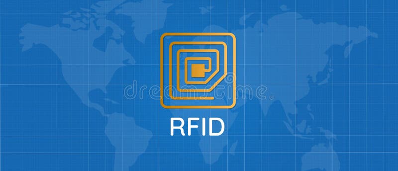 RFID Radio Frequency Identification Wireless ID Antenna Symbol Blue ...