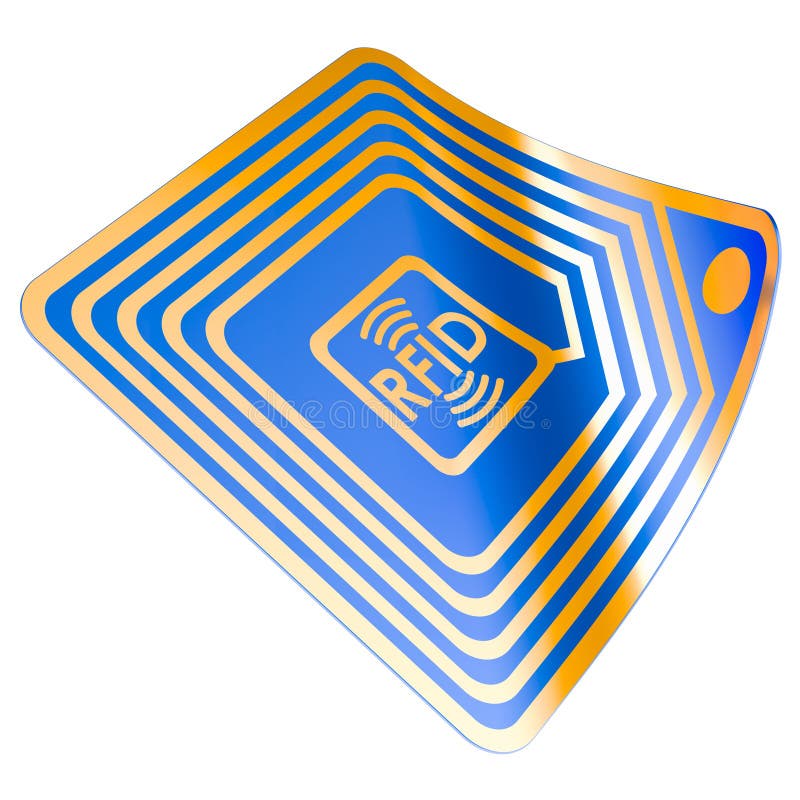 RFID Tag, Blue Color. 3D Rendering Stock Illustration - Illustration of ...