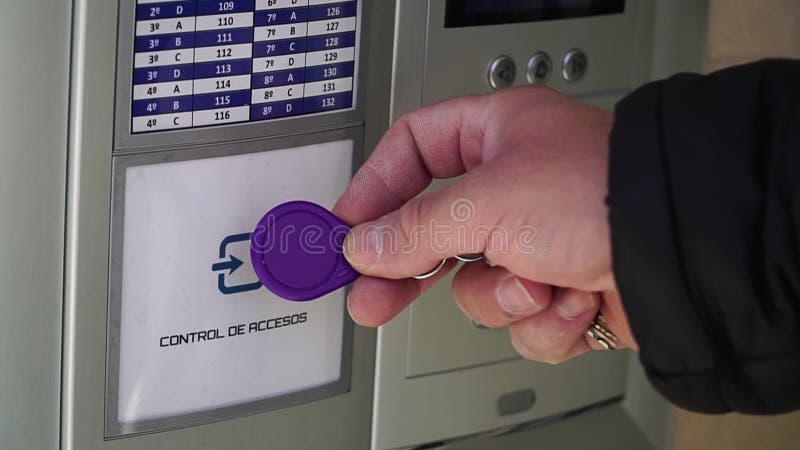 Electronic Key Access Control. RFID Tag Key To Open the Door. Stock ...