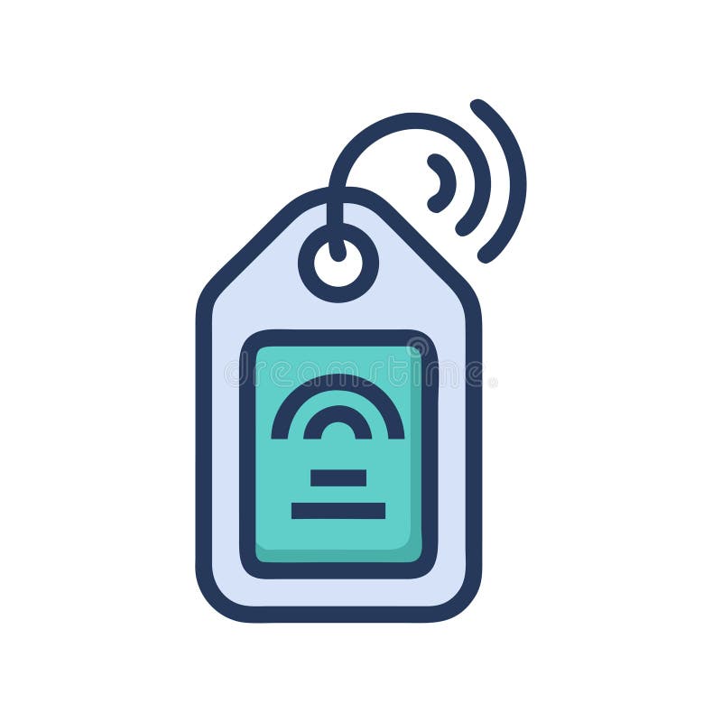 RFID Tag Technology Icon stock illustration. Illustration of computing ...