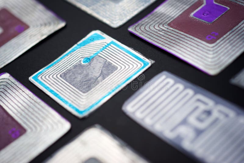 Rfid tags view stock image. Image of group, code, macro - 267286439