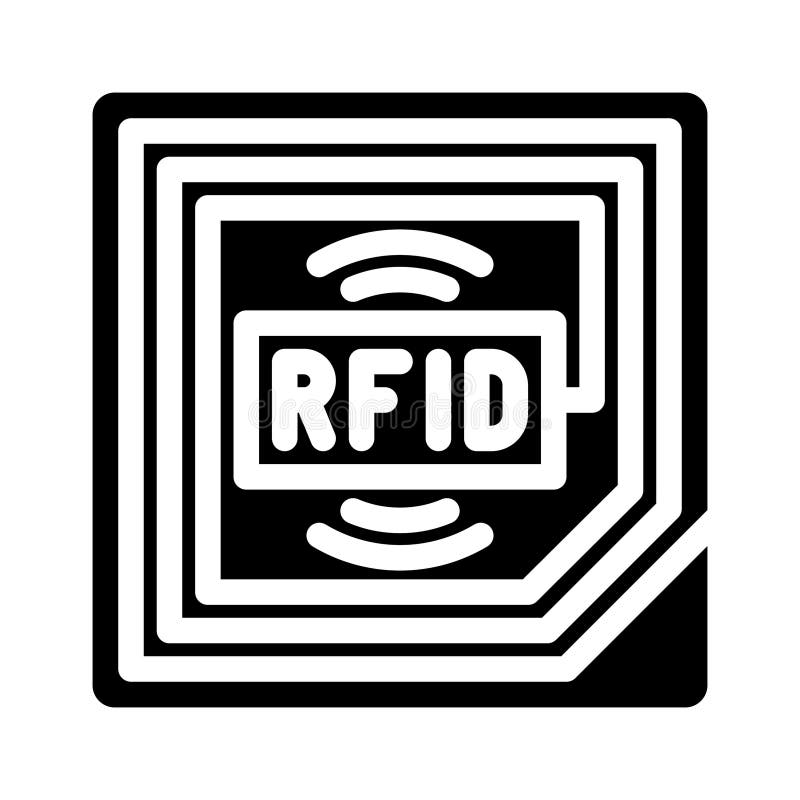 Rfid Tracking Autonomous Delivery Glyph Icon Vector Illustration Stock ...