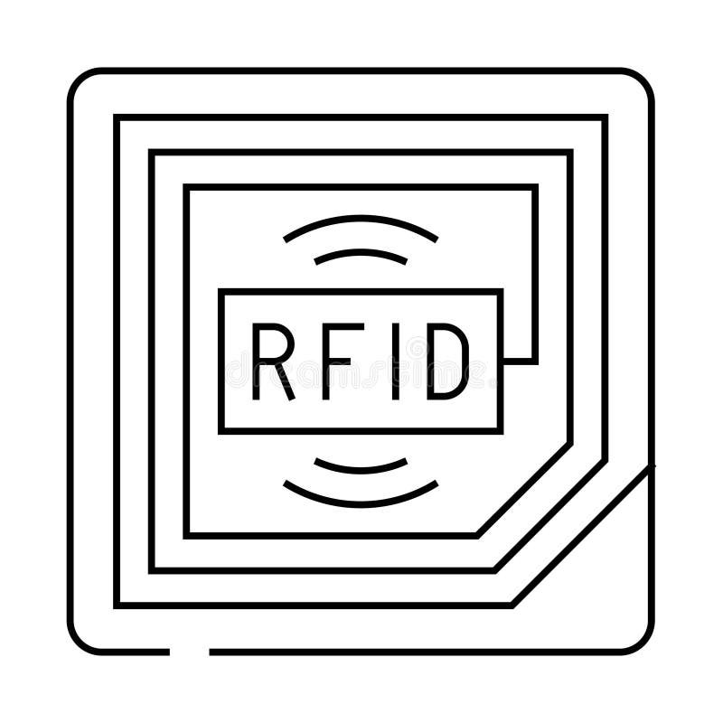 Rfid Tracking Autonomous Delivery Line Icon Vector Illustration Stock ...