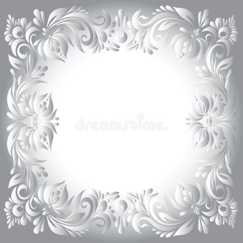 Delicate Frame with Flowers Stock Vector - Illustration of lacy ...