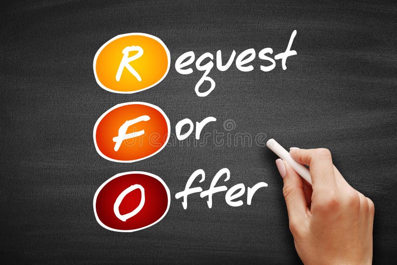 RFO - Request for Offer, Acronym Business Concept on Blackboard Stock ...