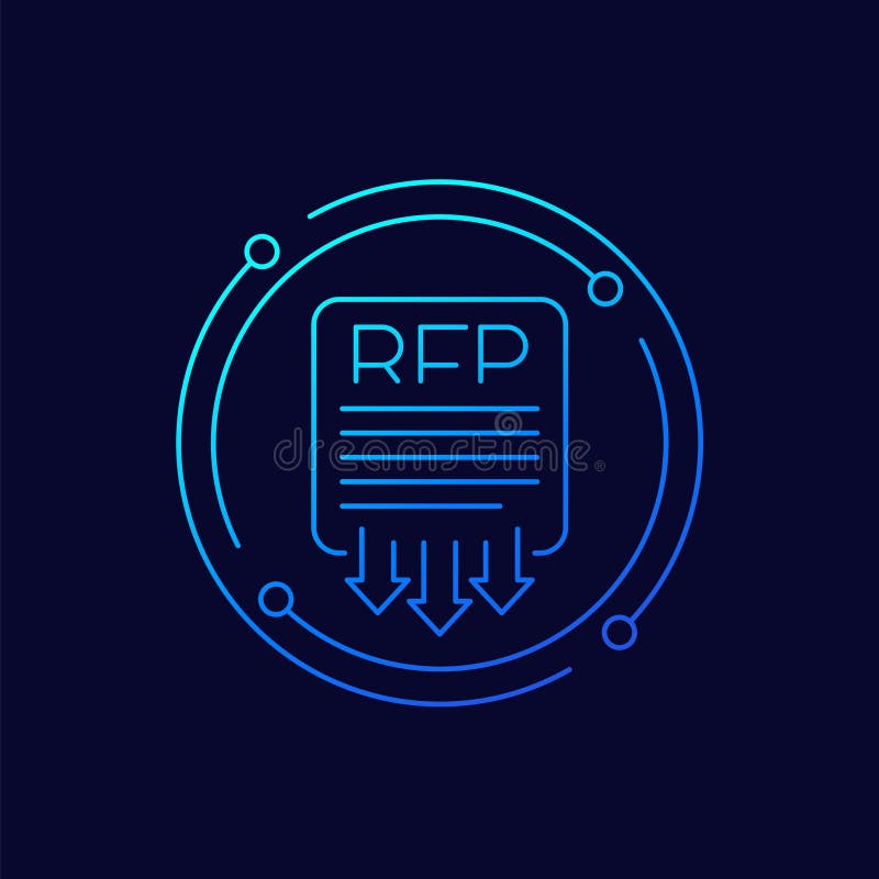 RFP, Send Request for Proposal Icon, Linear Design Stock Vector ...