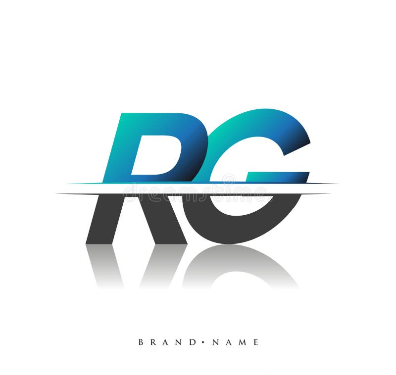 RG Initial Logo Company Name Colored Black and Blue, Simple and Modern ...
