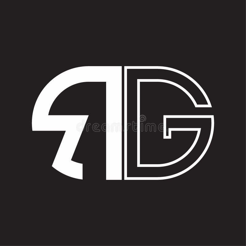 RG Letter Logo Monogram with Oval Shape Negative Space Design Template ...