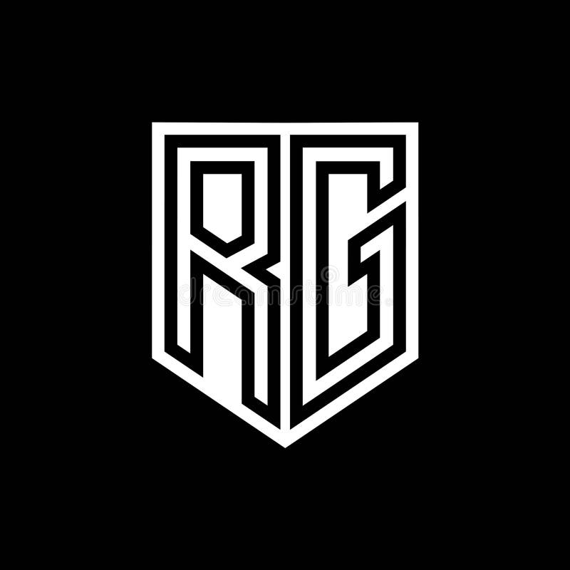 RG Logo Monogram Shield Geometric Black Line Inside White Shield Color ...