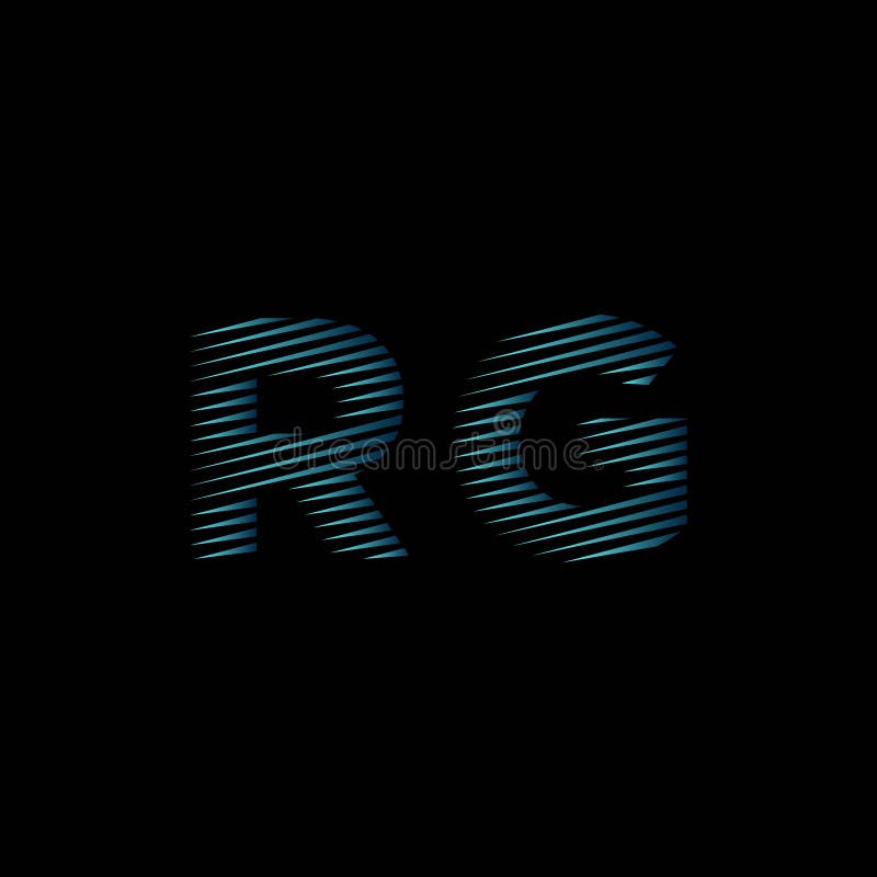 RG Monogram Lines Style Blue Light Vector Stock Vector - Illustration ...