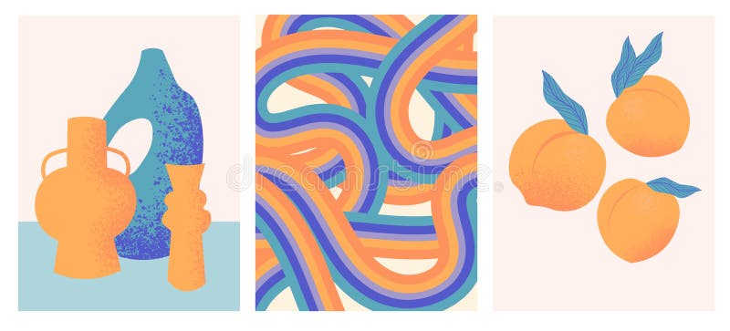 Abstract Still Life in Pastel Colors Poster. Collection of Contemporary ...