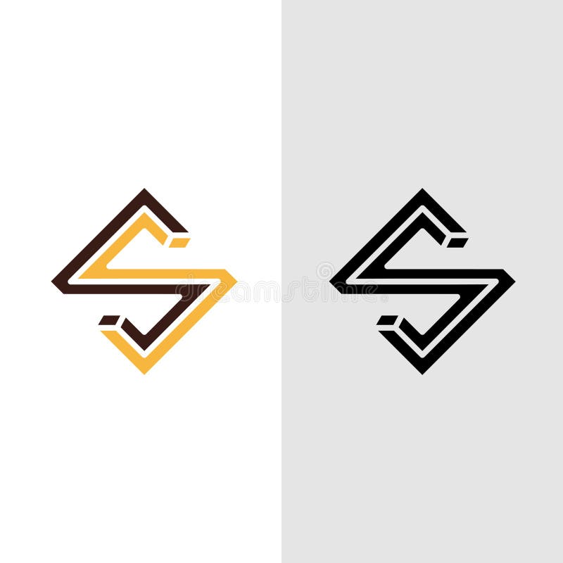 Letter S Square Logo Design Template Sign. Solid and Stylish Silhouette ...