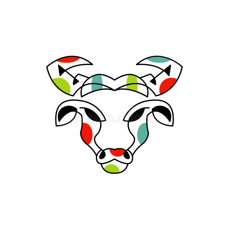 Cow Logo Vector Design Template Best. Logo with Color Bubble Style ...