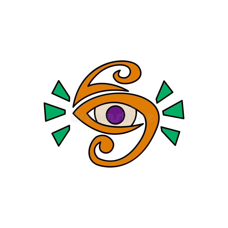 Mystical Eyes with Tendrils Circling Logo Design Template Sign. Solid ...