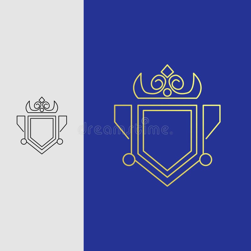 Elegant Crowned Shield Logo Design Simple Modern. Logo with Monoline ...