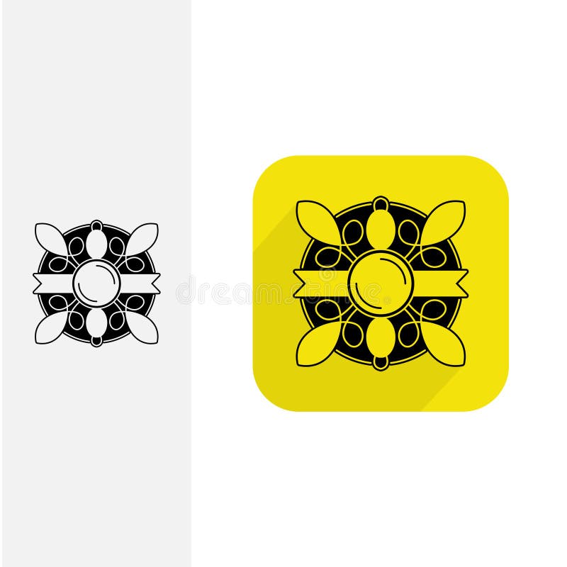 Fine Vine and Ribbon Shield Favicon Symbol and Icon Template Vector ...