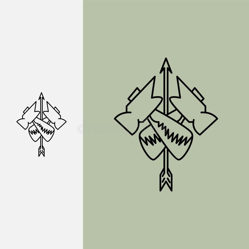 Two Hammers Logo As Hipster Gear Design Template Sign. Logo with ...