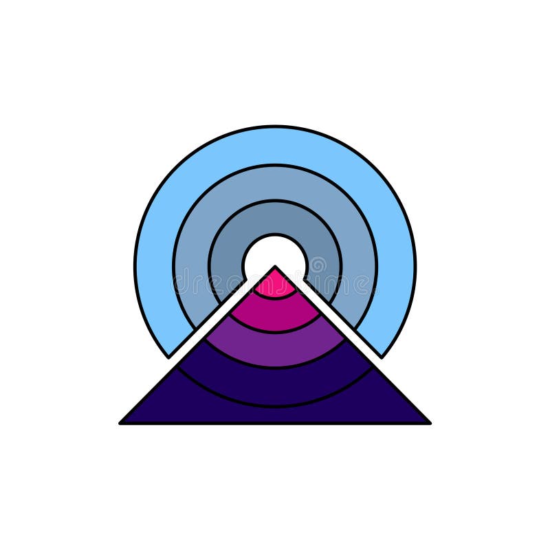 Resonant Pyramid Logo, Logo Design Simple Modern. Solid Color Style ...