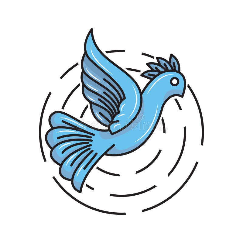 Dove Logo, Flying Flapping Its Wings. Logo Modern Sign Template. Solid ...