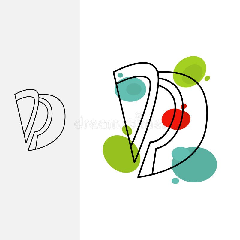 Letter D Logo. Logo Design Template Sign. Line Art Style. Stock Vector ...